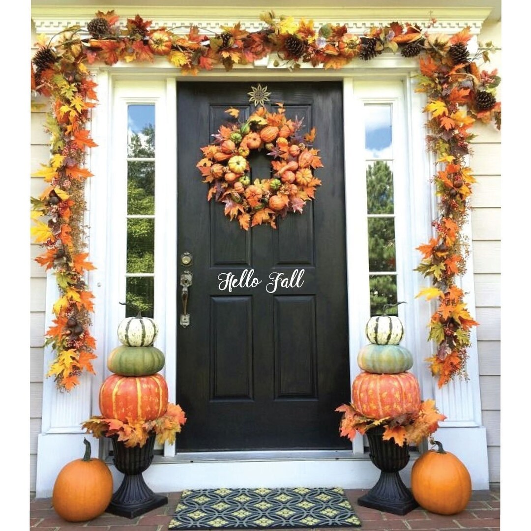Front Door Decal - Hello Fall - Living Room, Home Decor or Porch ...
