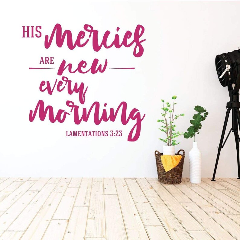 Christian Wall Decor Bible Verse Decal Lamentation 3:23 | Etsy