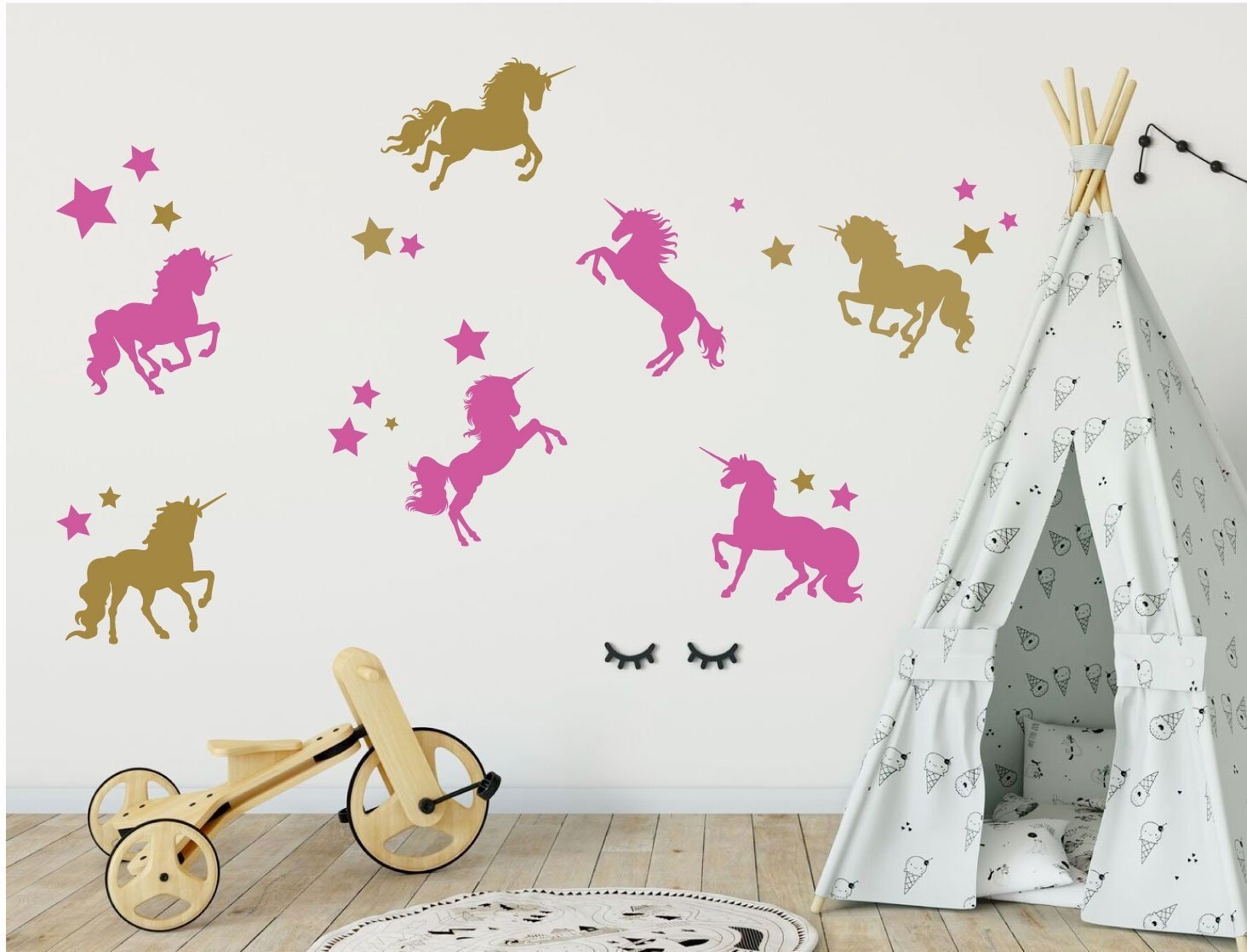 Unicorn Wall Decor Full Wall Mural Vinyl Wall Decal for - Etsy