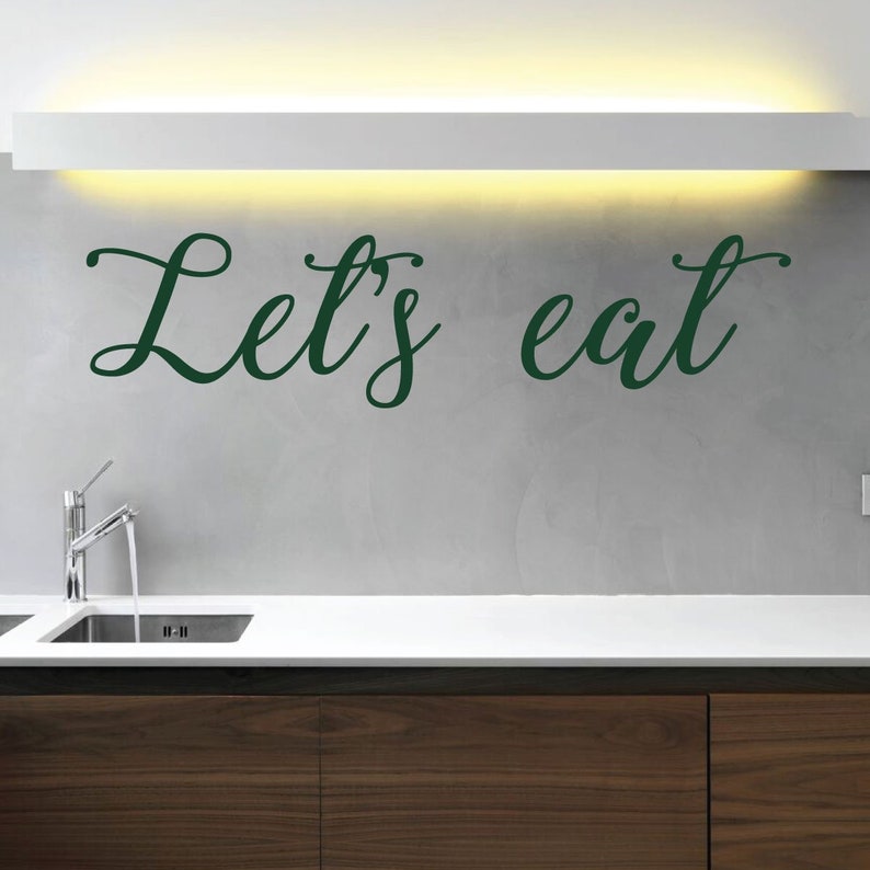 Kitchen Wall Sign - Let's Eat - Farmhouse Style Dining Room Decoration ...