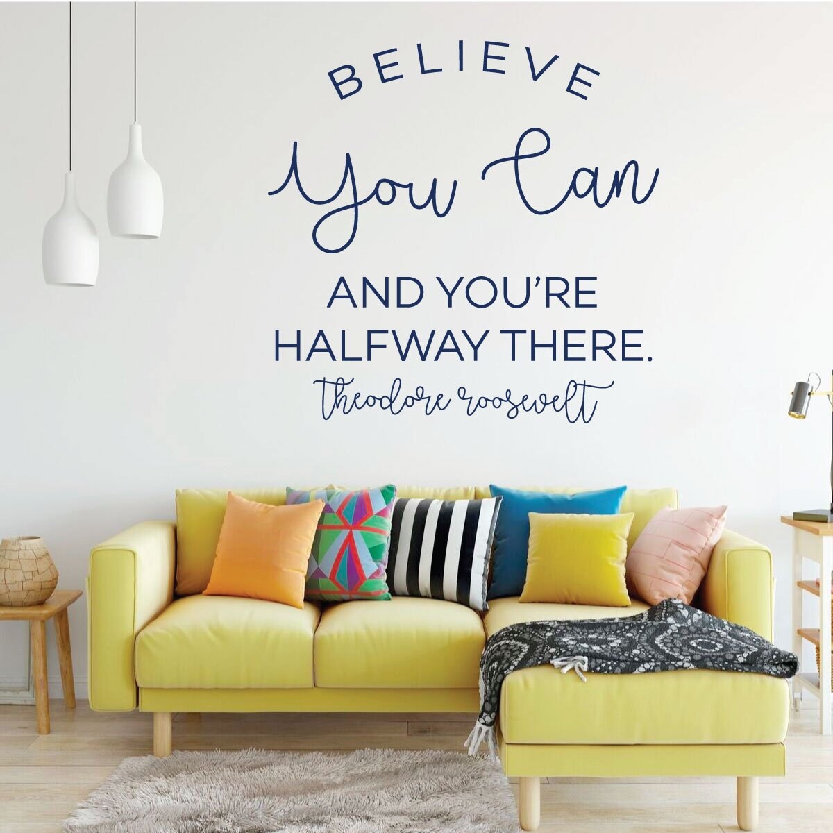 Inspirational Wall Decal Believe You Can Theodore | Etsy