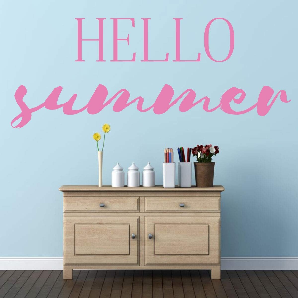 Hello Summer Wall Decal Summer Season Vinyl Home Decor | Etsy
