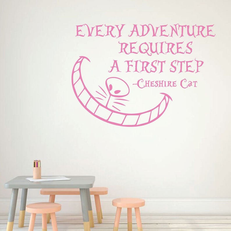 Cheshire Cat Wall Decal - Every Adventure Requires A First Step - Vinyl ...