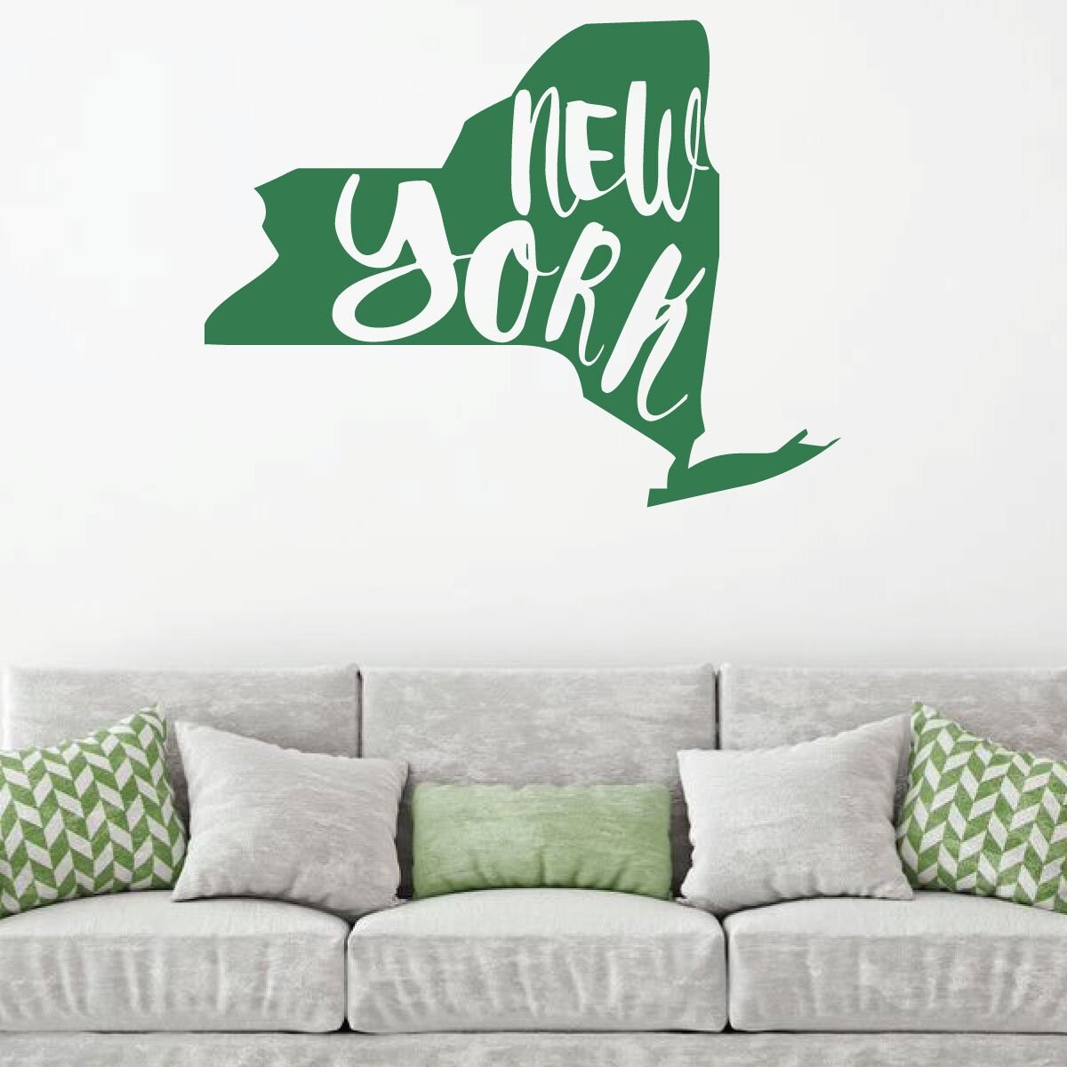 New York Wall Decal - State Silhouette Vinyl Art for Home Decor, Living ...