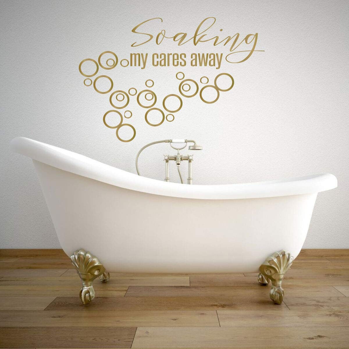 Bathroom Wall Decor Bath Decal Art Soaking My Cares Away | Etsy