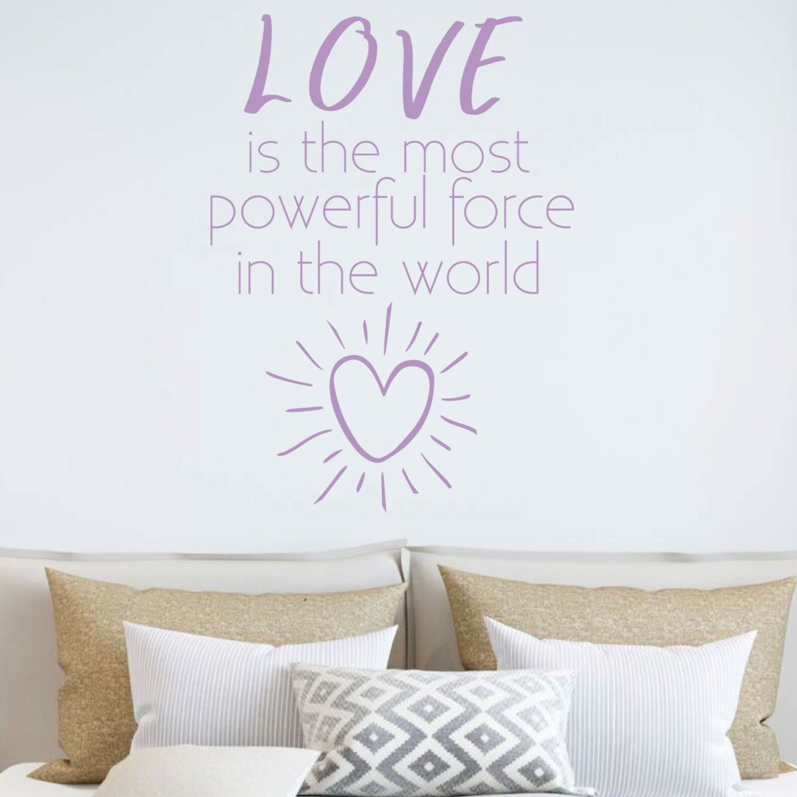 Vinyl Sticker Inspirational Wall Decal - Love the Most Powerful Force ...