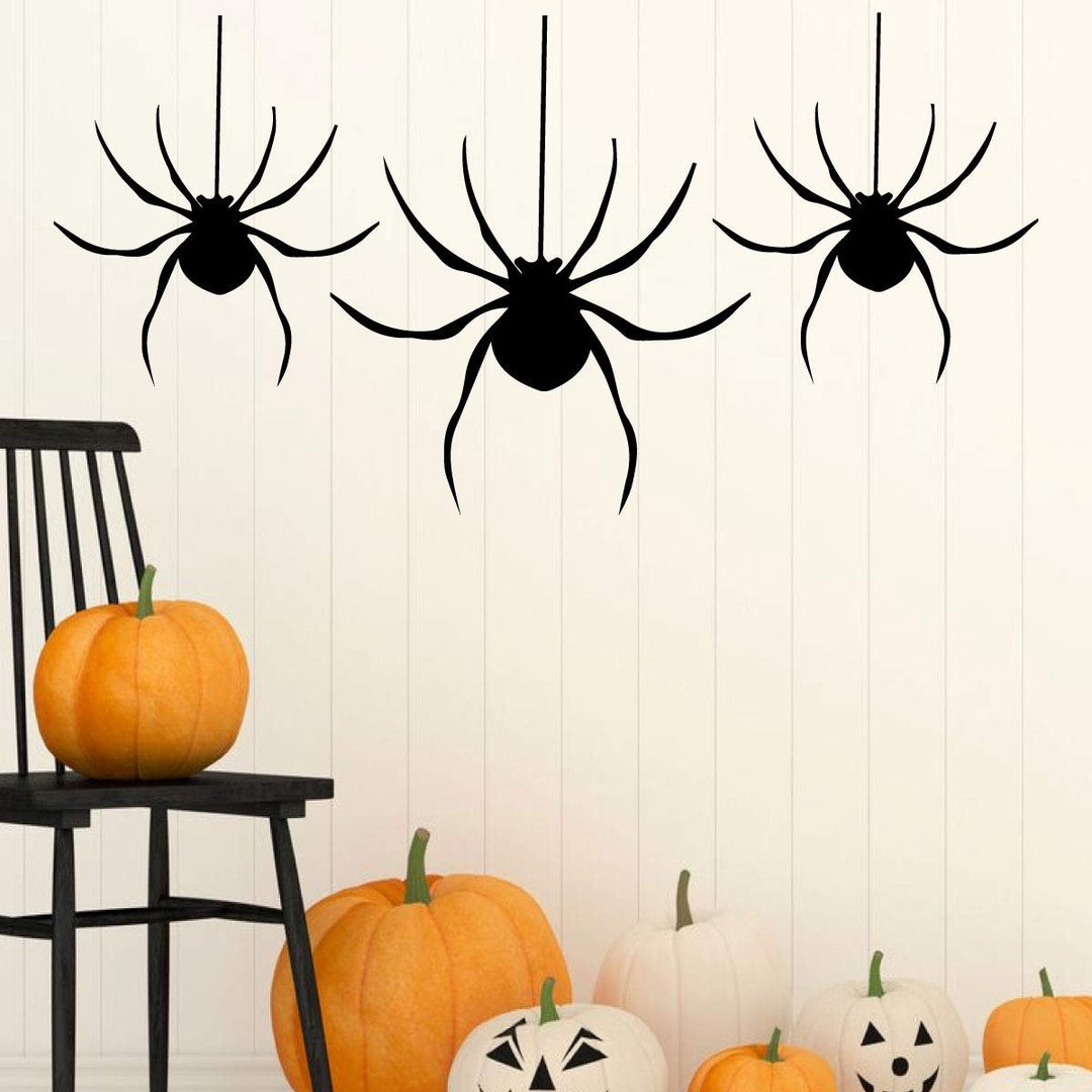 Three Spiders Halloween Decoration - Halloween Wall Decals for Home ...