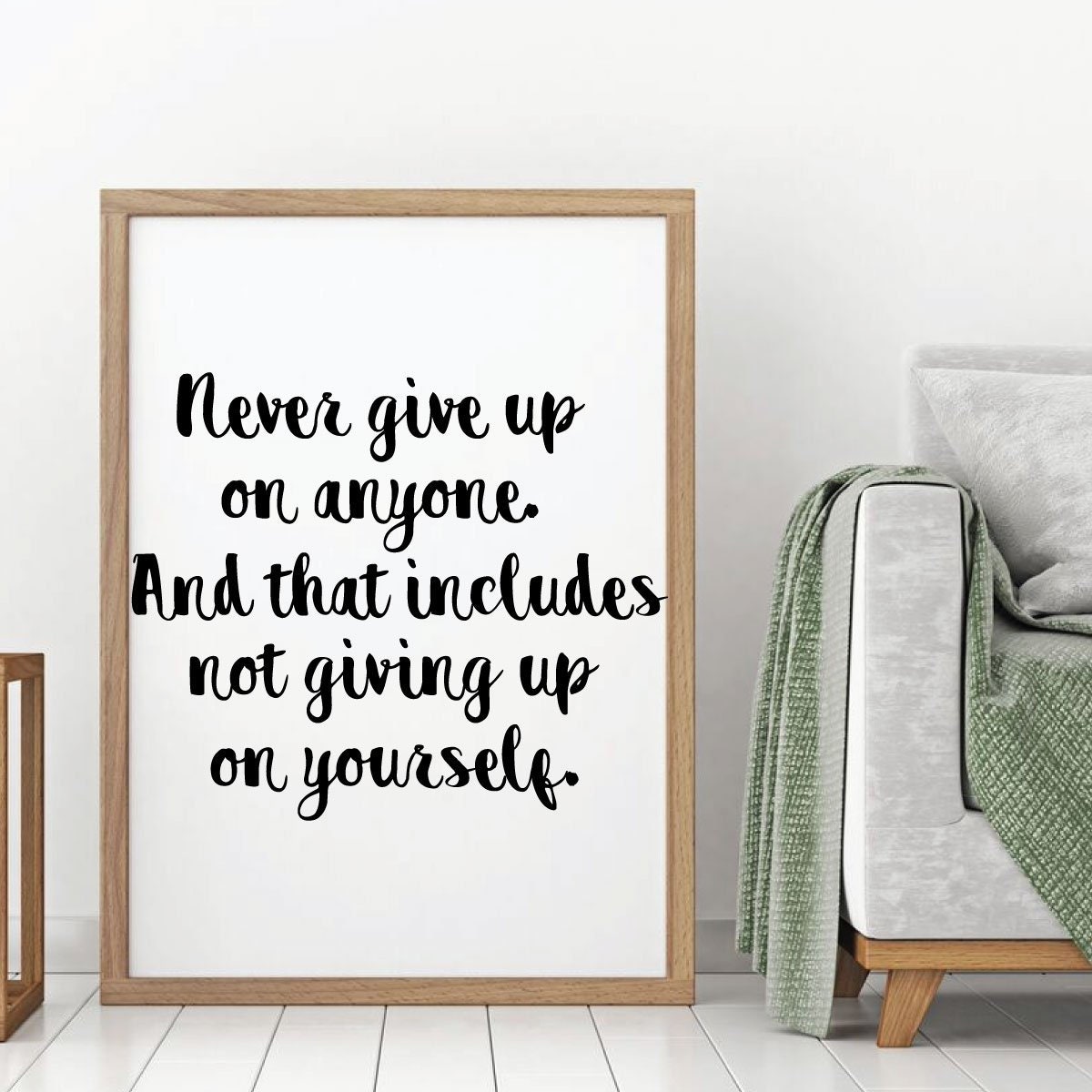 Motivational Wall Decal - Never Give up on Anyone - Inspirational Vinyl ...