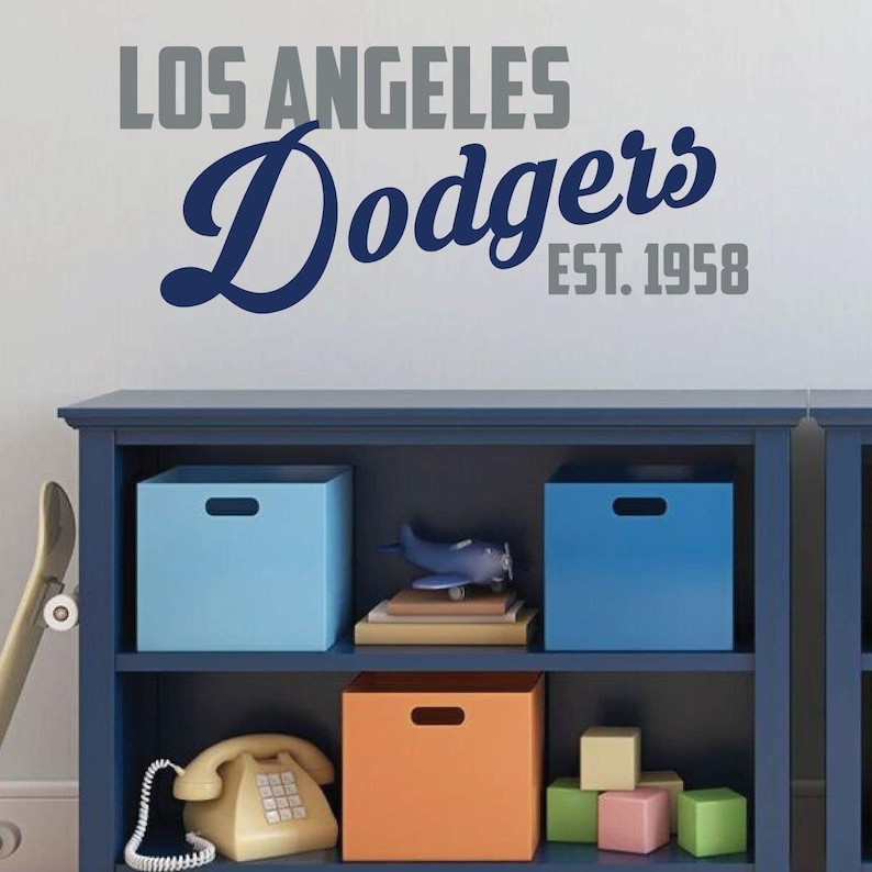 LA Dodgers Wall Decal EST 1958 Baseball Decorations Sports | Etsy