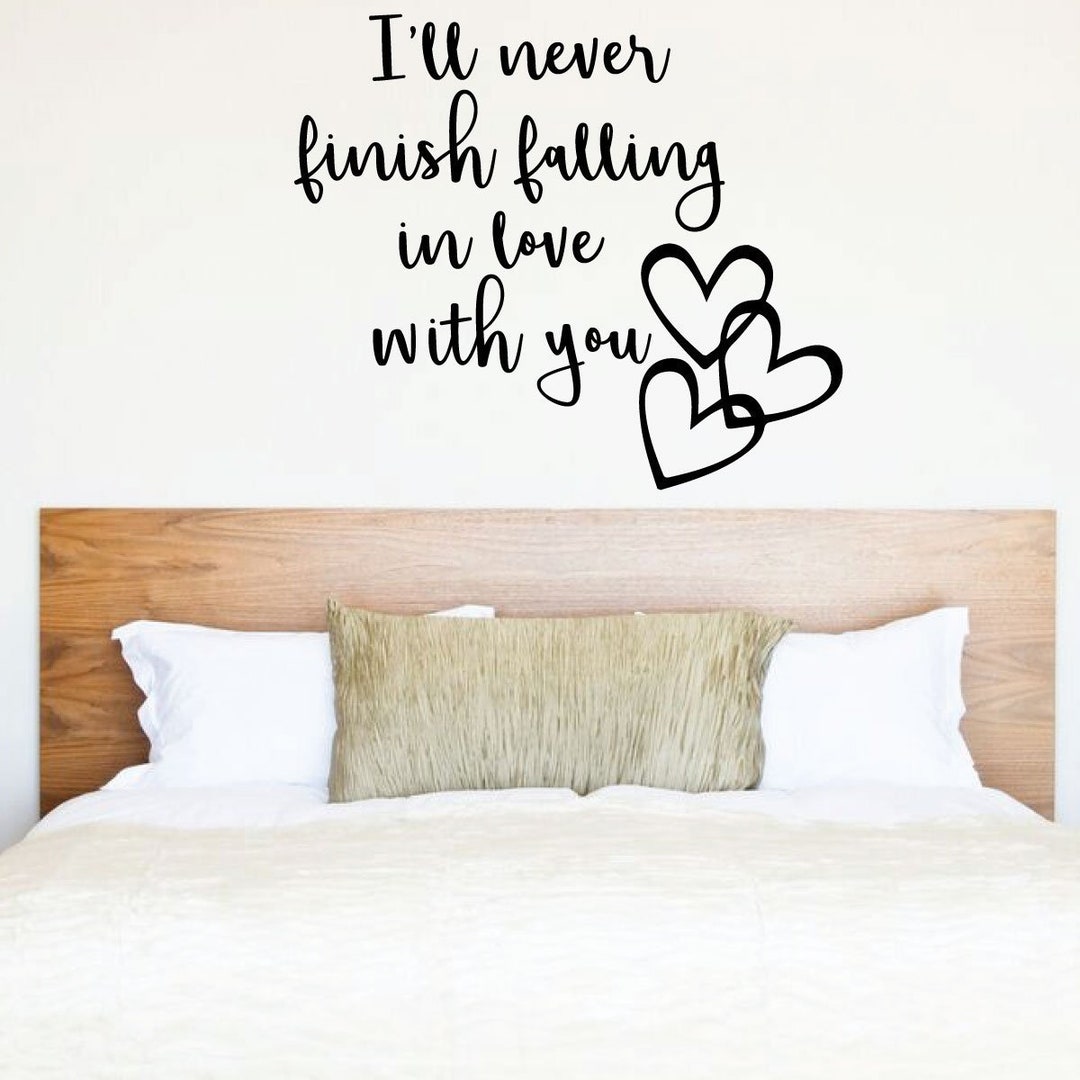Romantic Wall Decal - Falling in Love With You - Heart Design Vinyl ...