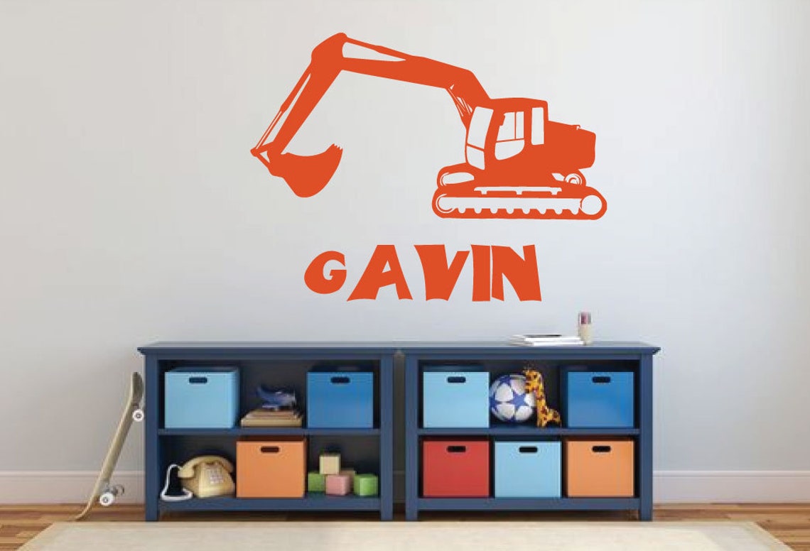 Excavator Wall Decal Personalized Vinyl Decor for Boy's - Etsy