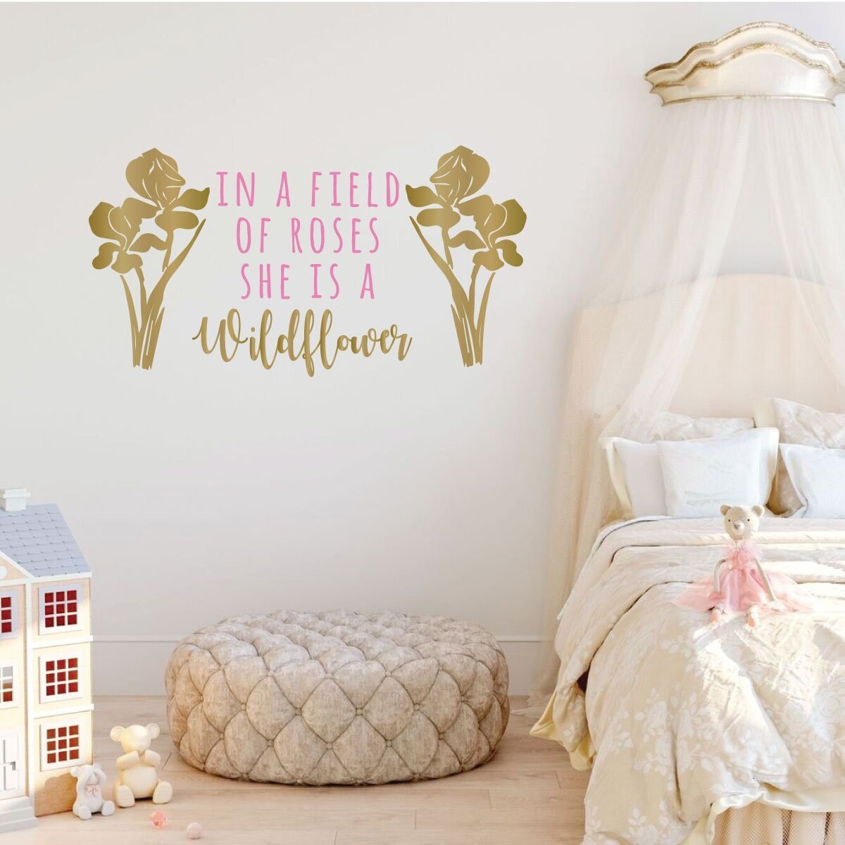 Girls Room Wall Decal Floral Wall Art In A Field of | Etsy