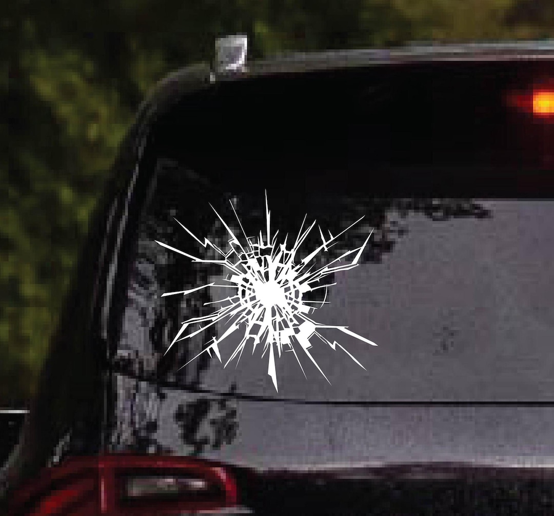Broken Glass Design Vinyl Decal | Car Decal | Broken Window Sticker - Etsy