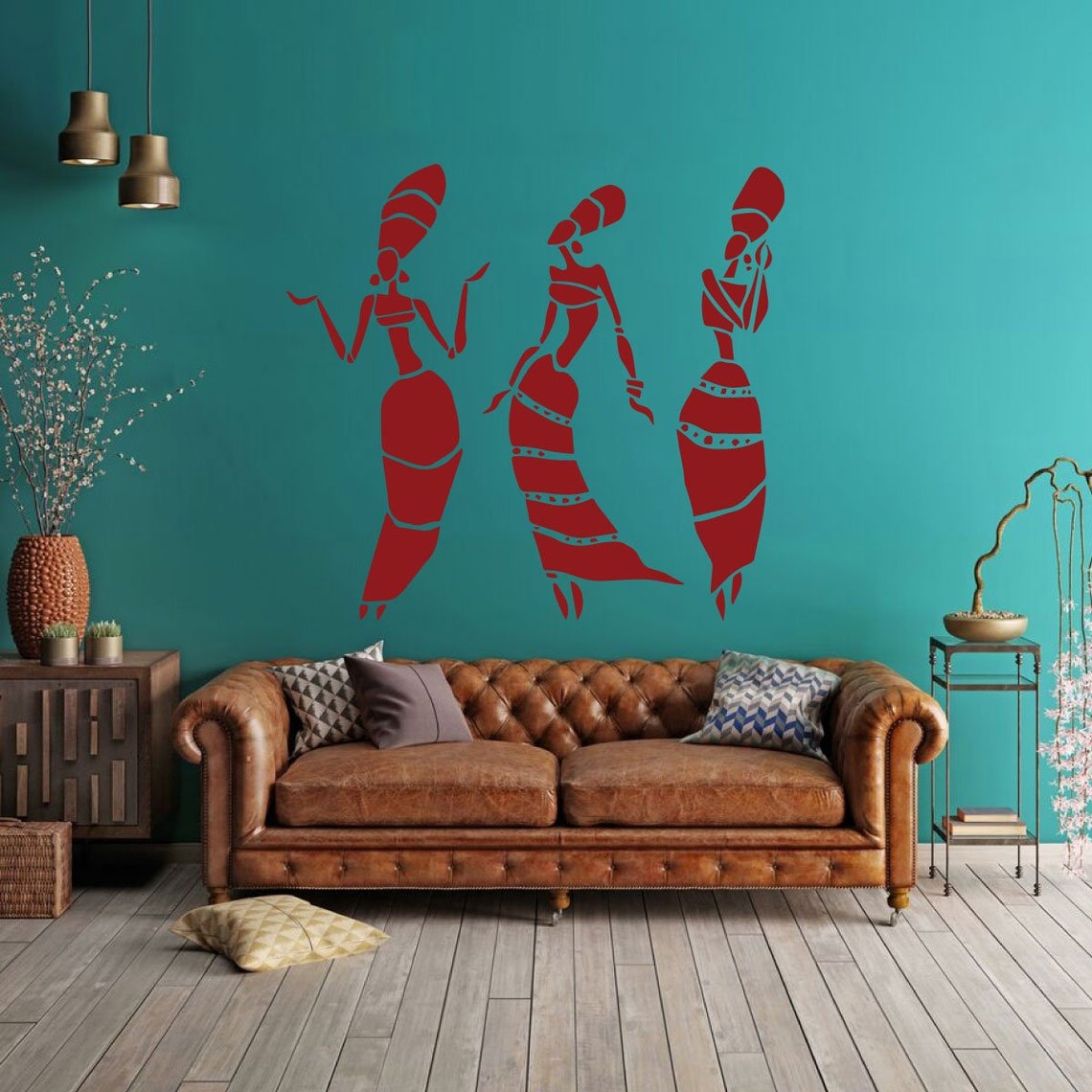 African Women Vinyl Wall Decals - Africa Culture Home Decor for Living ...