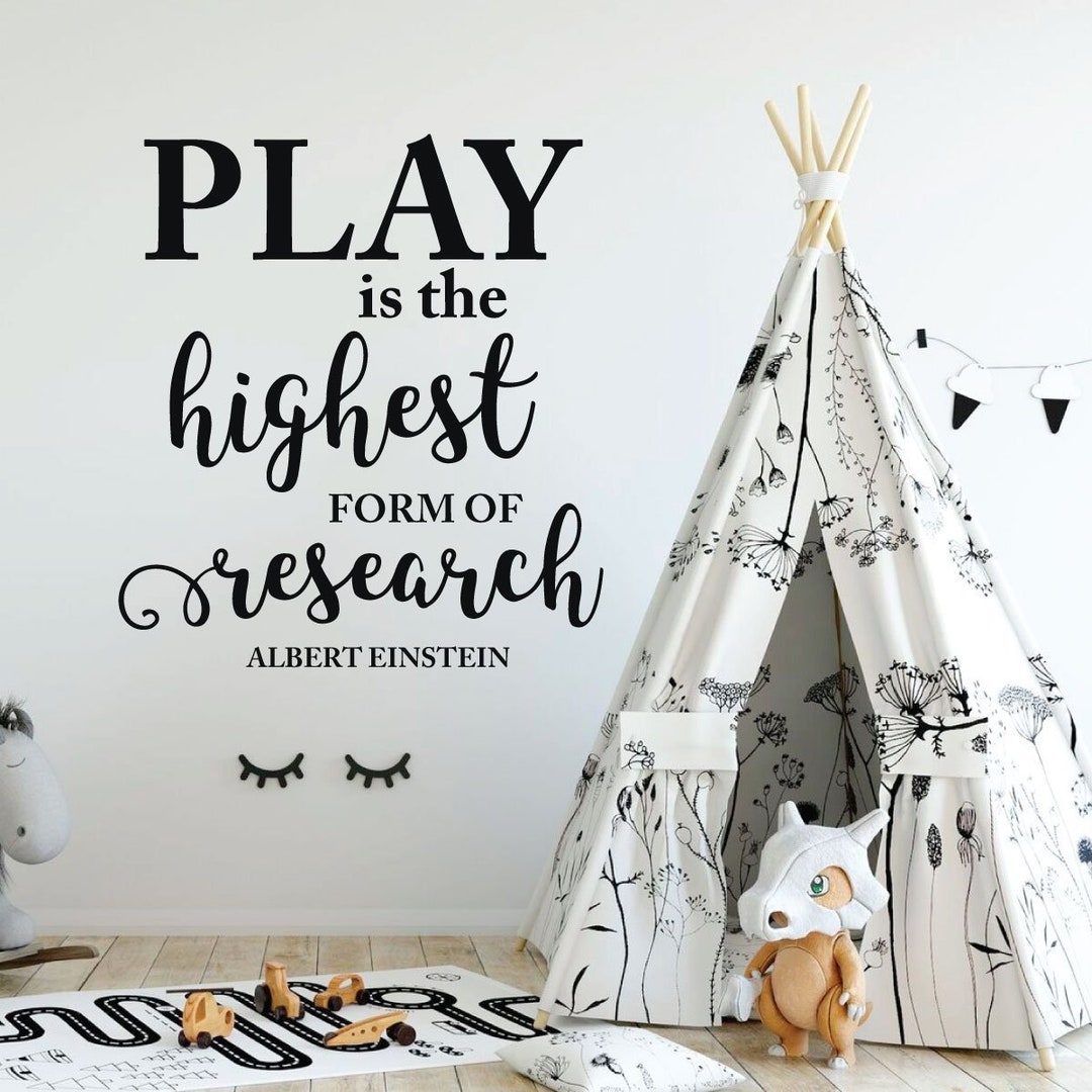 Einstein Quote Vinyl Wall Decal – Play is Research, Home or Office - Etsy