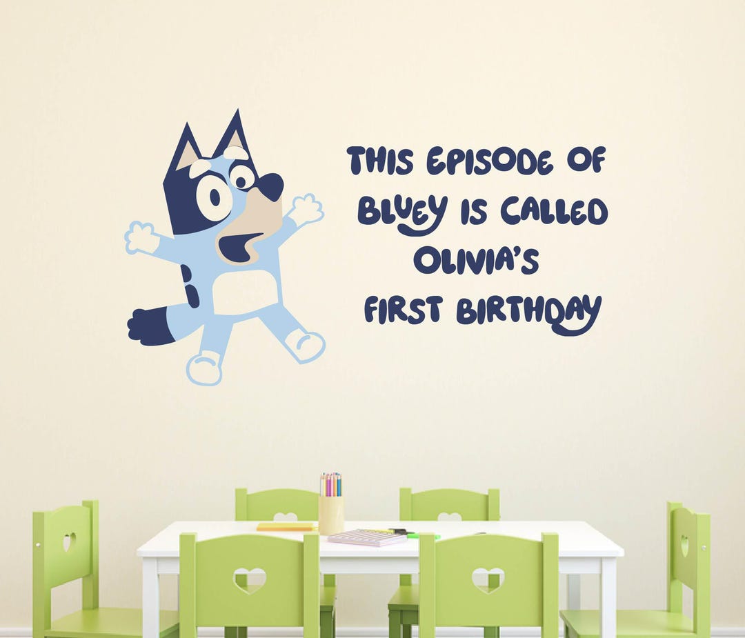 Bluey Wall Decal Sticker | Bluey Character | Bluey Birthday Party Theme ...