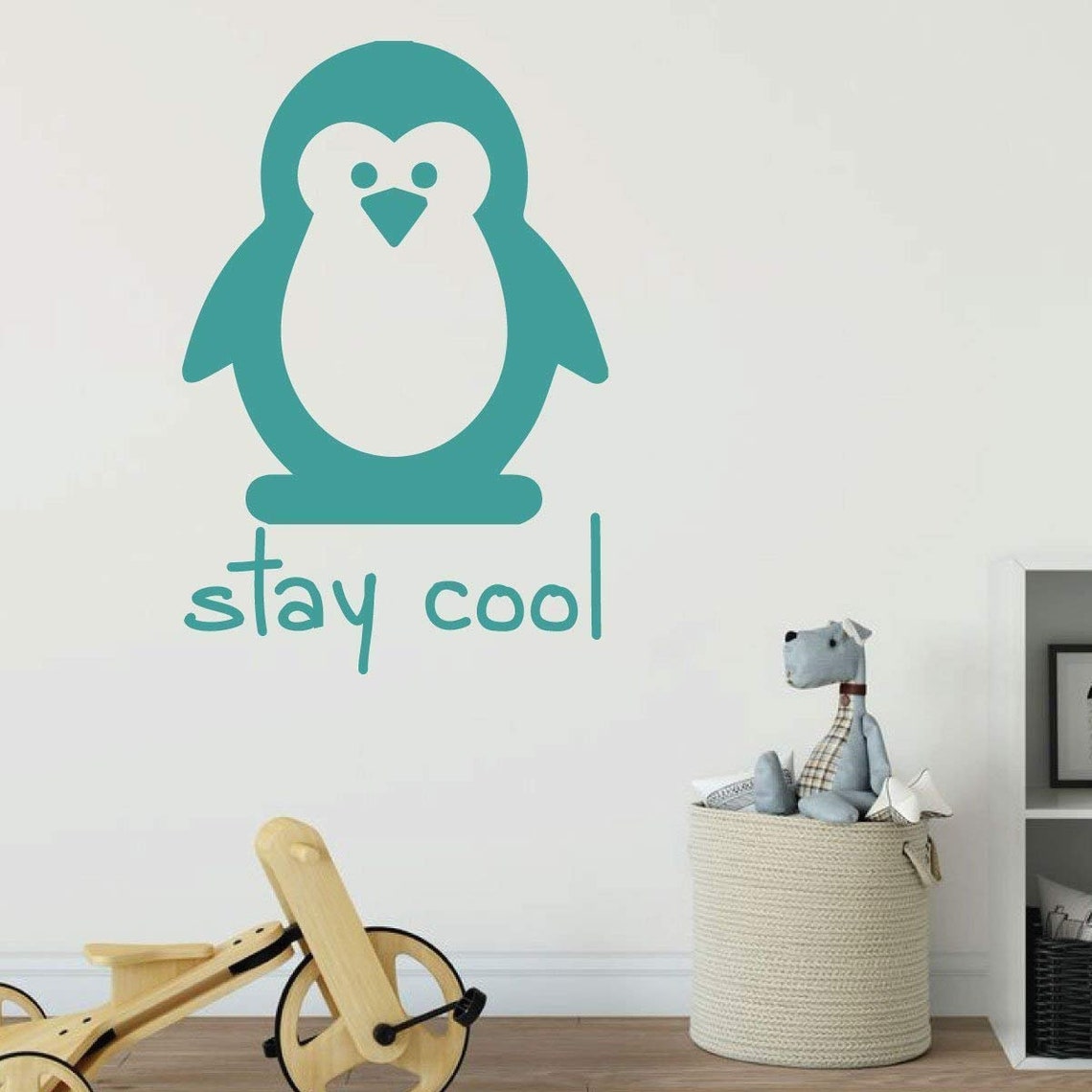 Penguin Wall Decal Stay Cool Children's Vinyl Art - Etsy