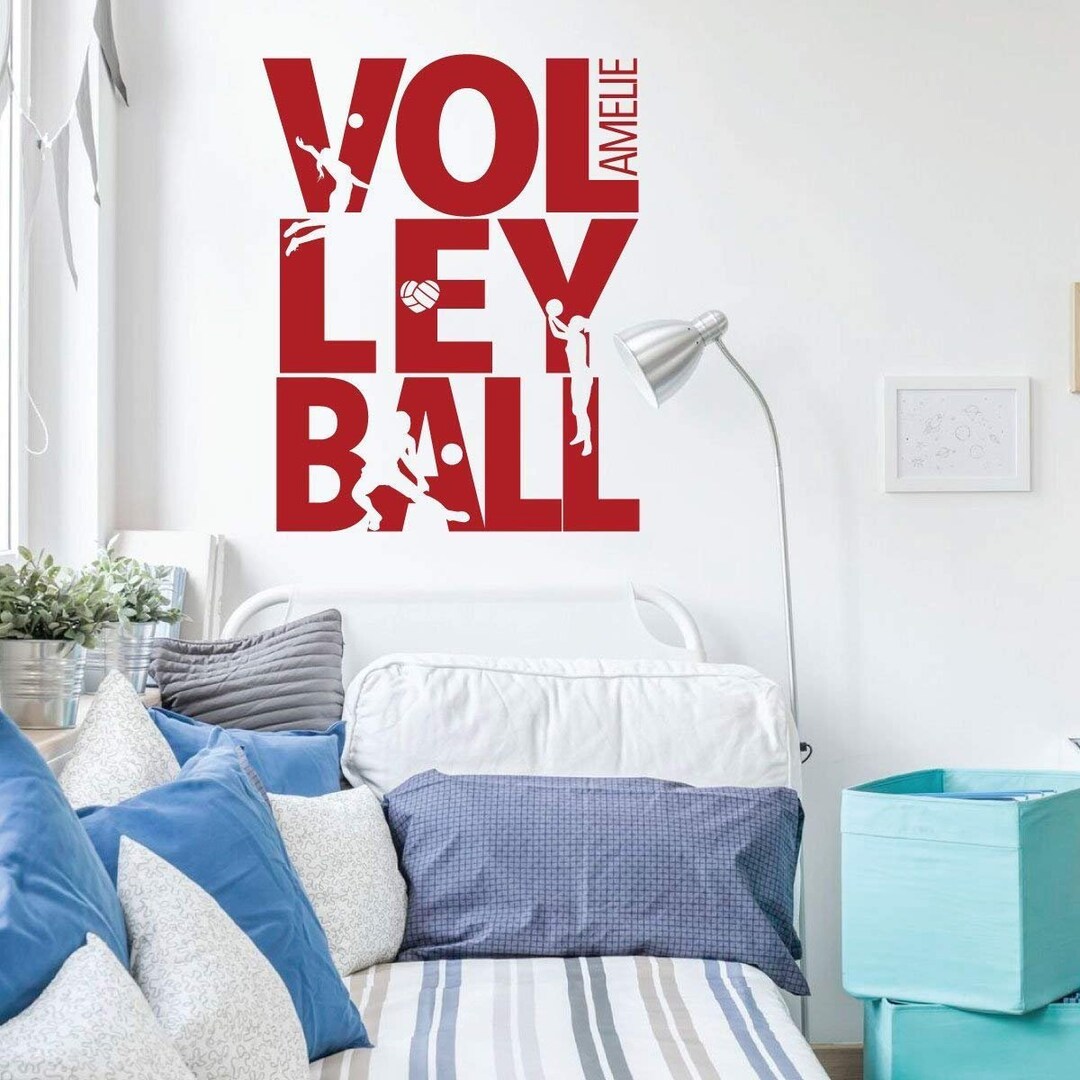 Beach Volleyball Wall Decal - Silhouette - Vinyl Decor for Girls or ...