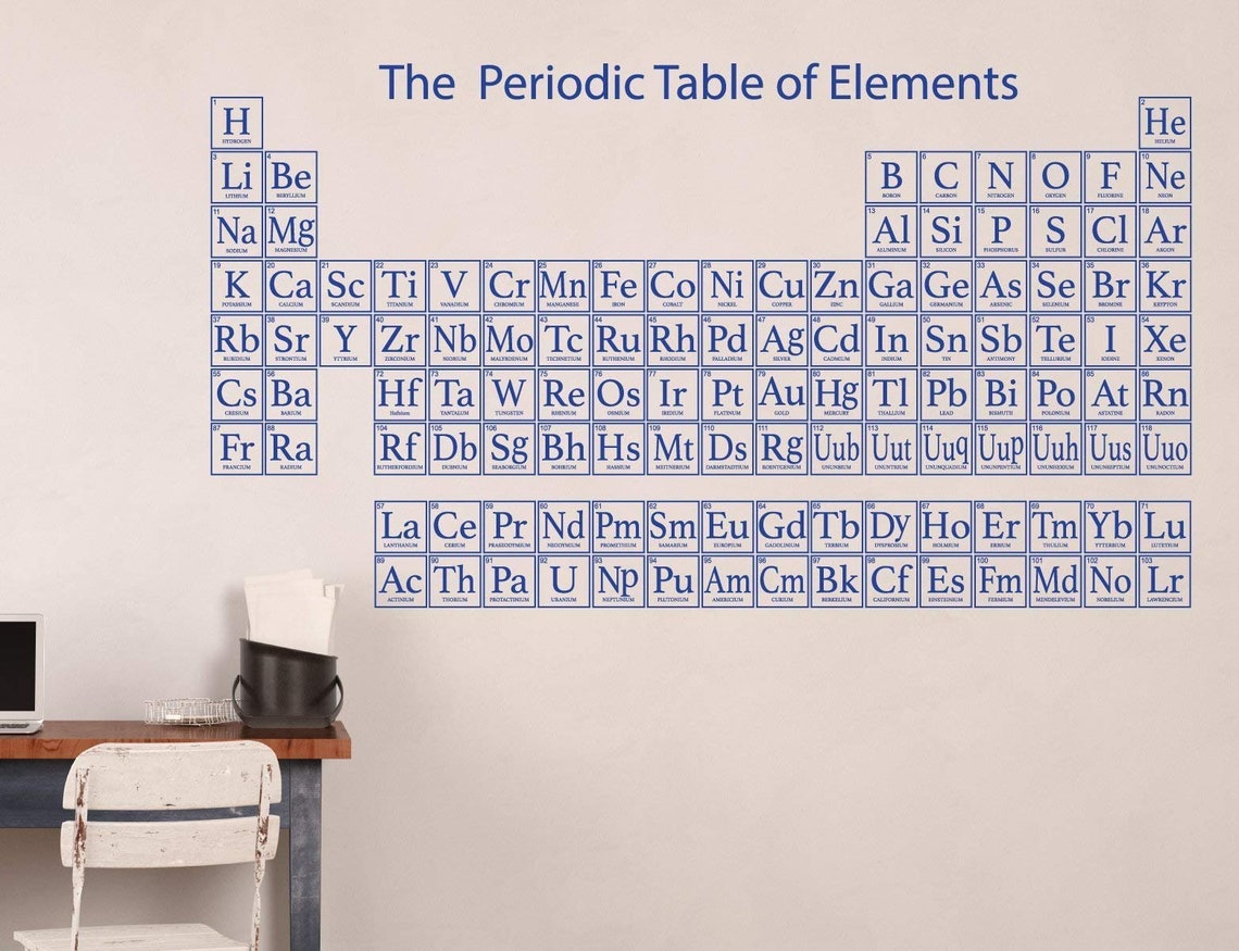 Large Periodic Table of Elements Chart Vinyl Decor Wall - Etsy