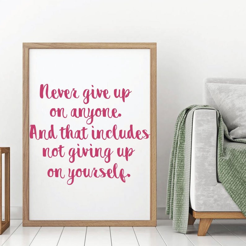 Motivational Wall Decal Never Give up on Anyone - Etsy