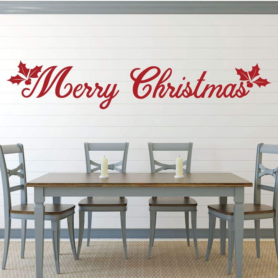 Farmhouse Merry Christmas Decor - Holiday Vinyl Stickers for Living ...