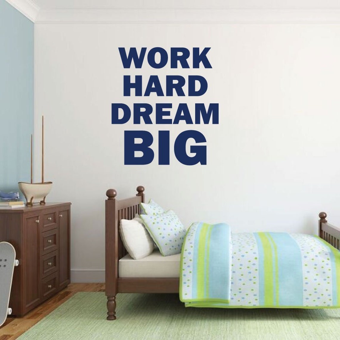 Dream Big Wall Decor Work Hard Quote Vinyl Sticker Art for - Etsy