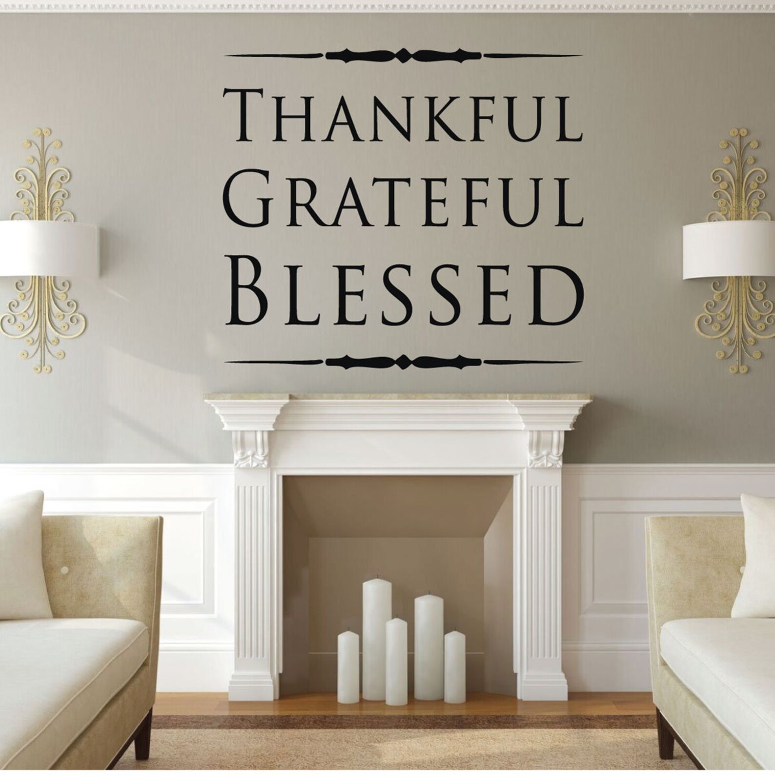 Thanksgiving Wall Decal Thankful Grateful Blessed Vinyl - Etsy
