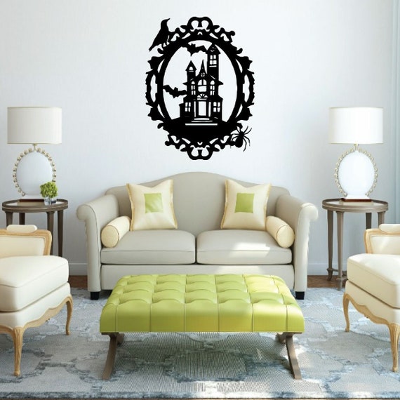 Haunted House Wall Decal Halloween Themed Vinyl Sticker for | Etsy