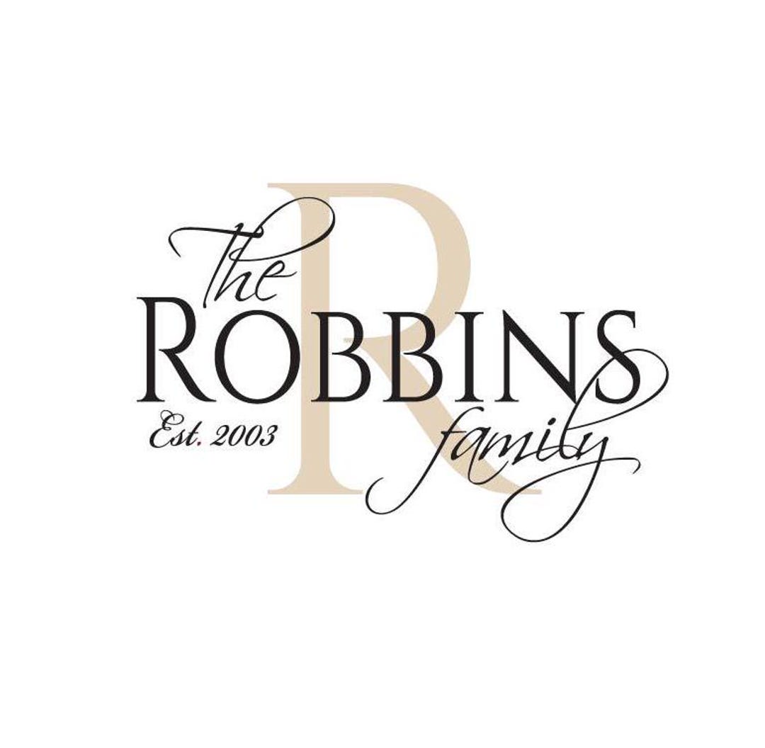 Personalized Last Name Wall Decal | Single Letter Monogram Sticker ...