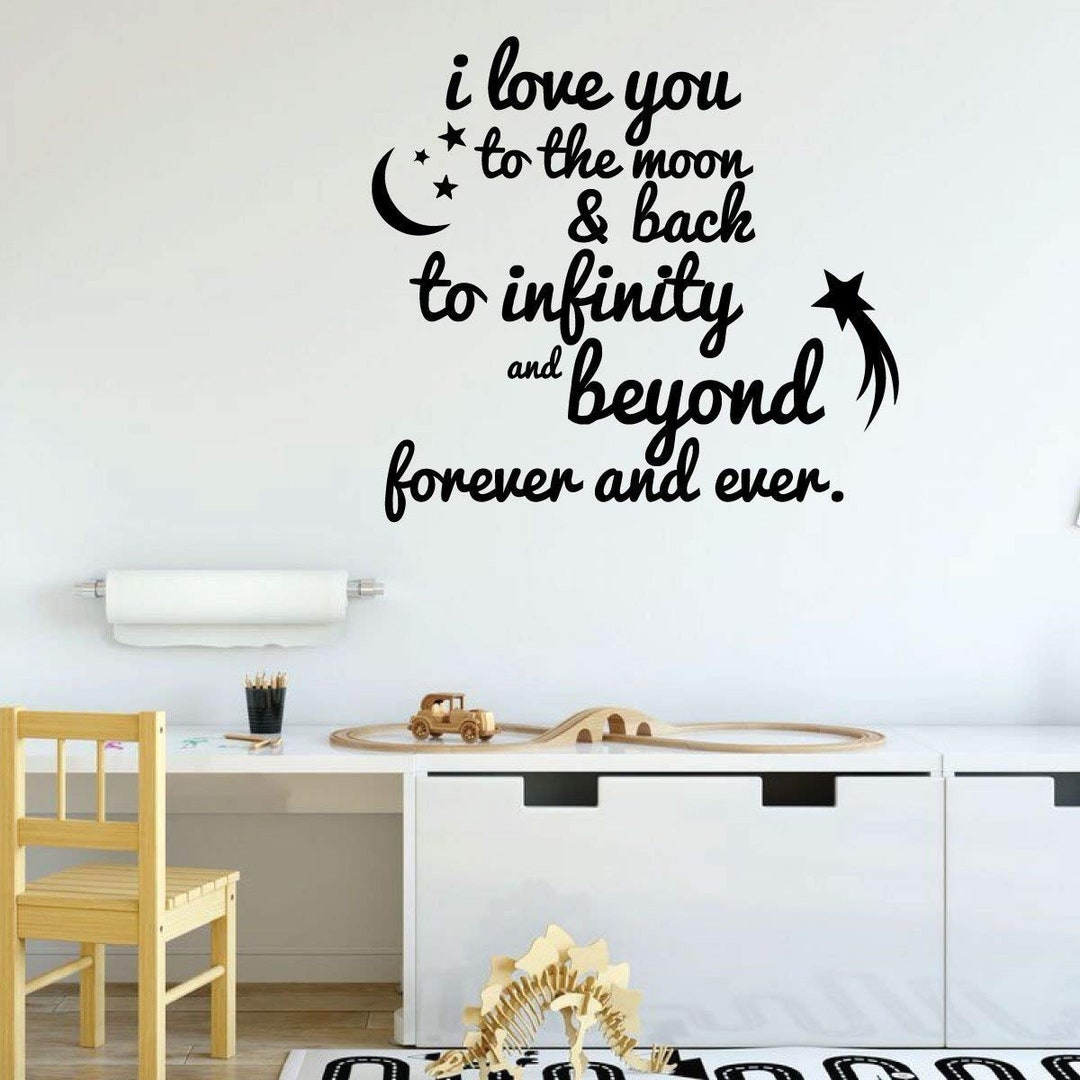 Moon and Back Vinyl Wall Decal – Nursery Decor - Etsy