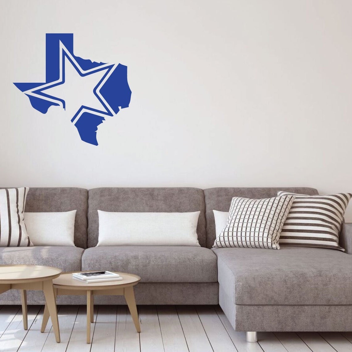 Blue Dallas Cowboy Texas Star Vinyl Wall Decal With State Silhouette ...