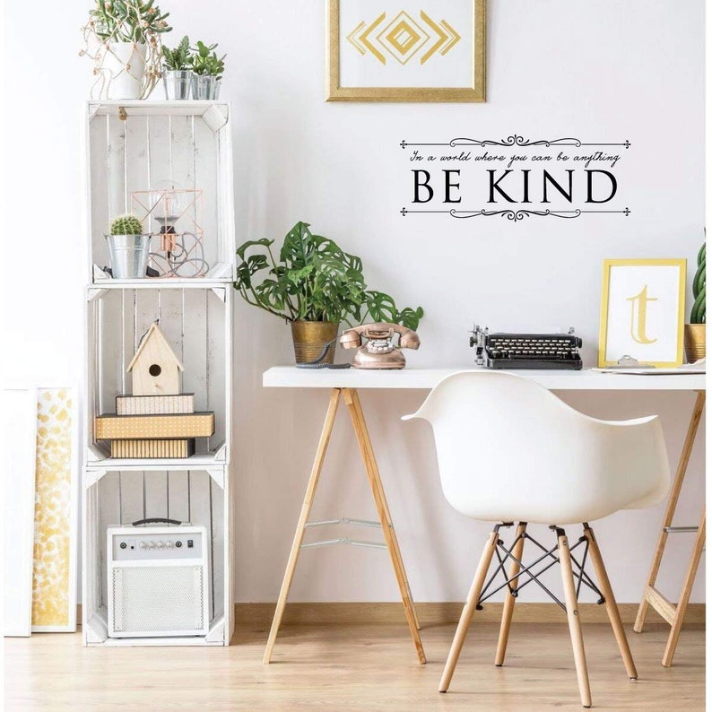 Kindness Quote Wall Decal in A World Where You Can Be Anything - Etsy