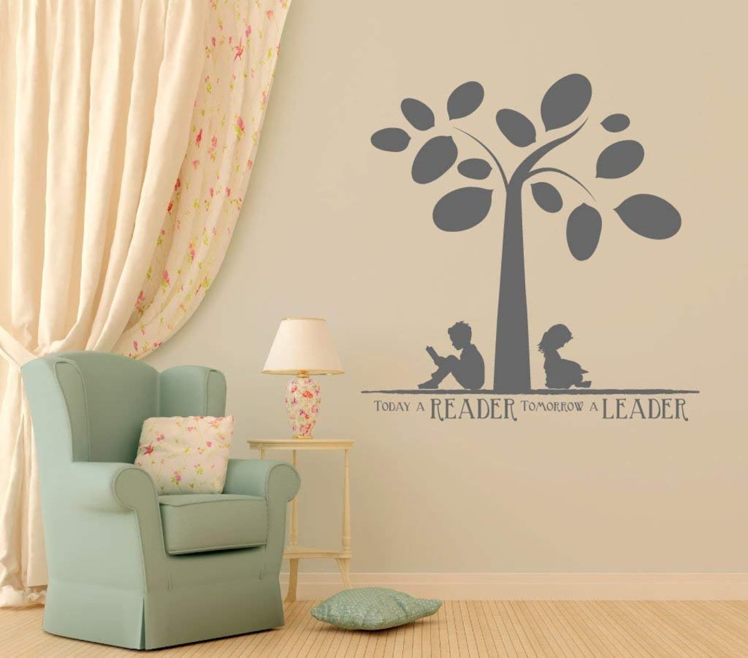 Reading Vinyl Stickers, Book Vinyl Decal, Library Wall Decor, Library ...
