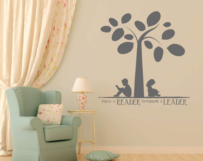 Library Wall Decal/ Classroom Wall Decal/ Reading Wall Decal/ Library ...