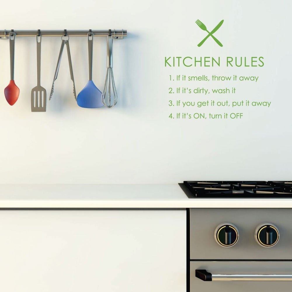 Kitchen Rules Wall Art Vinyl Decal Home Kitchen Decor - Etsy