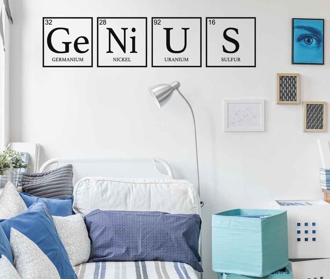 Genius Periodic Table Vinyl Wall Decal - Teen Room, Playroom Decor - Etsy