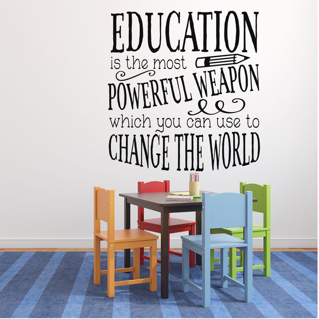 Education Quote Vinyl Wall Decal – Classroom Library Decor - Etsy
