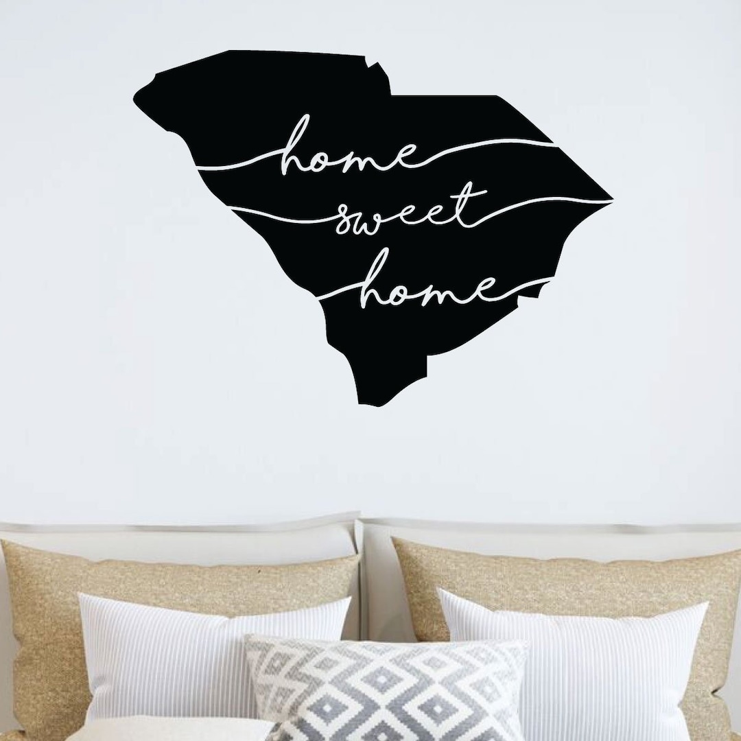 South Carolina Wall Decal - Home Sweet Home - State Silhouette Vinyl ...