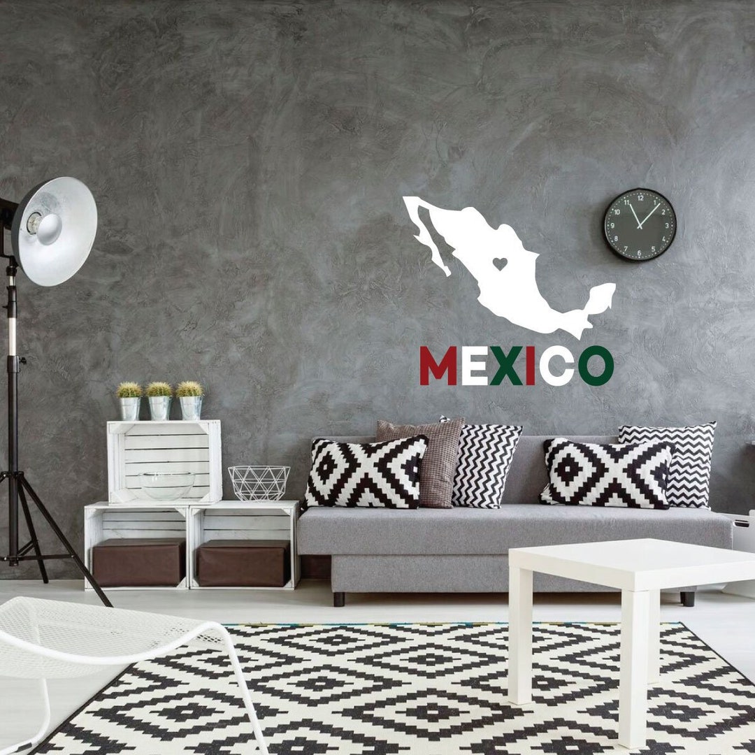 Mexico Wall Decal - Mexican Map Vinyl Decor for Bedroom, Playroom or ...