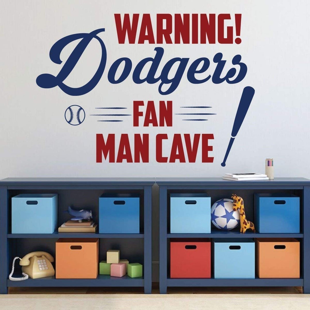 Baseball Wall Decal LA Dodgers Wall Decor Vinyl Sticker for Sports Team ...