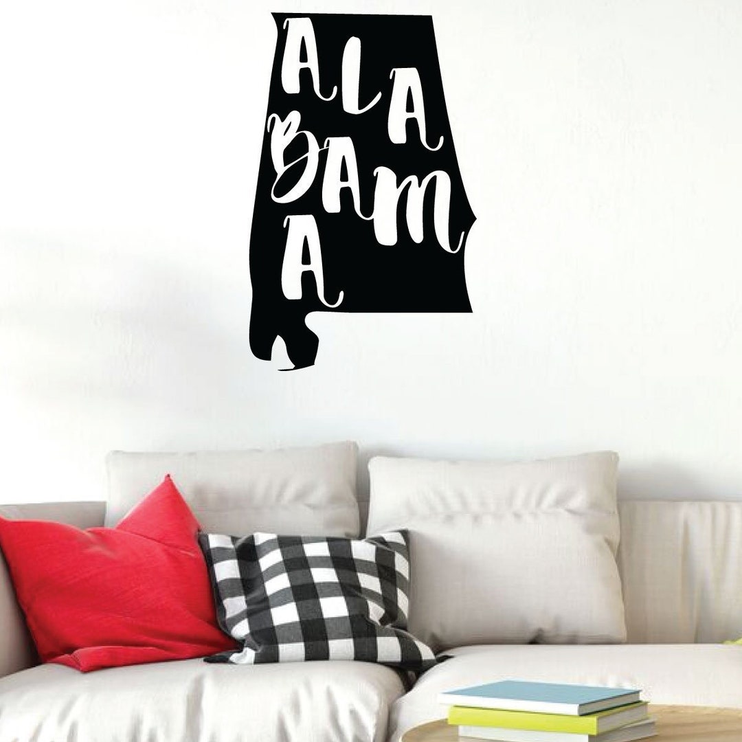 Alabama Wall Decal - State Silhouette Vinyl Art for Home Decor, Living ...