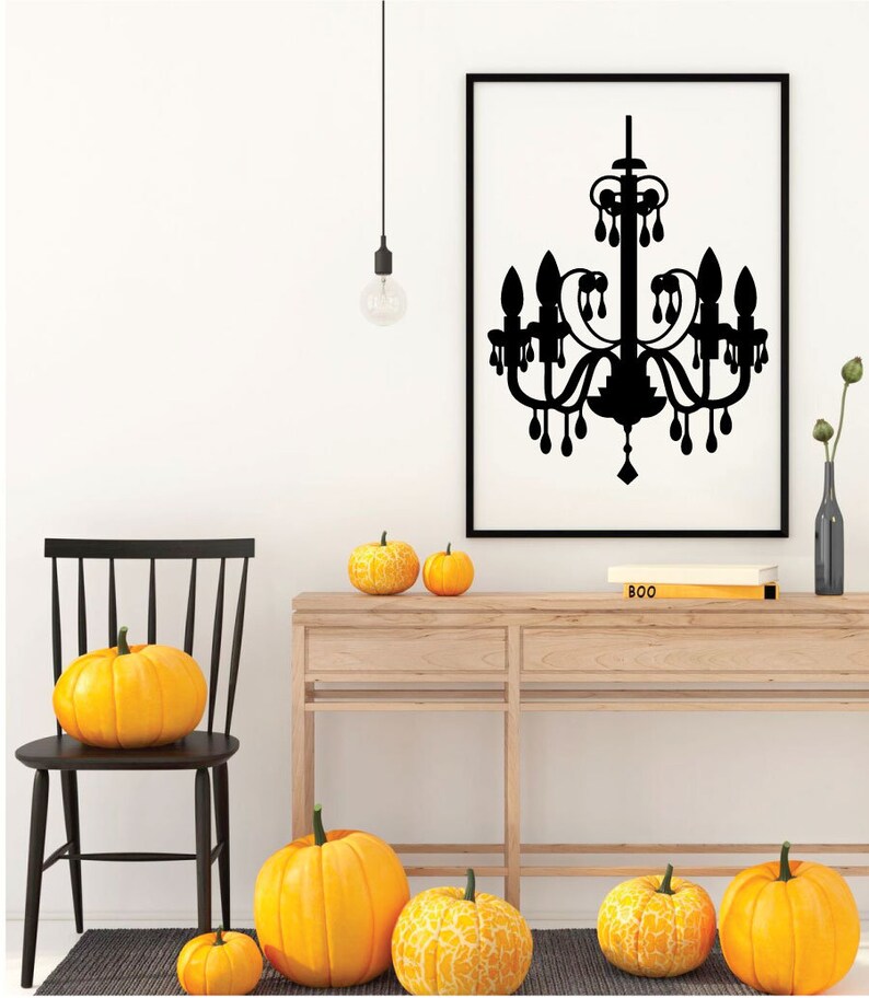 Halloween Chandelier Vinyl Wall Decal – Spooky Home Decor - Etsy