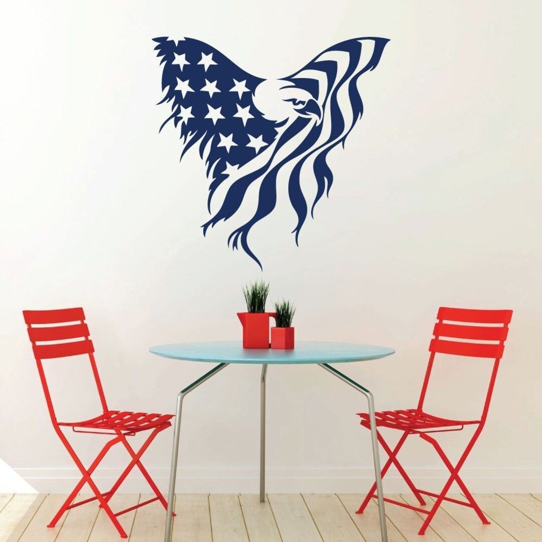 American Flag Decal - Eagle Wall Decor - United States of America ...