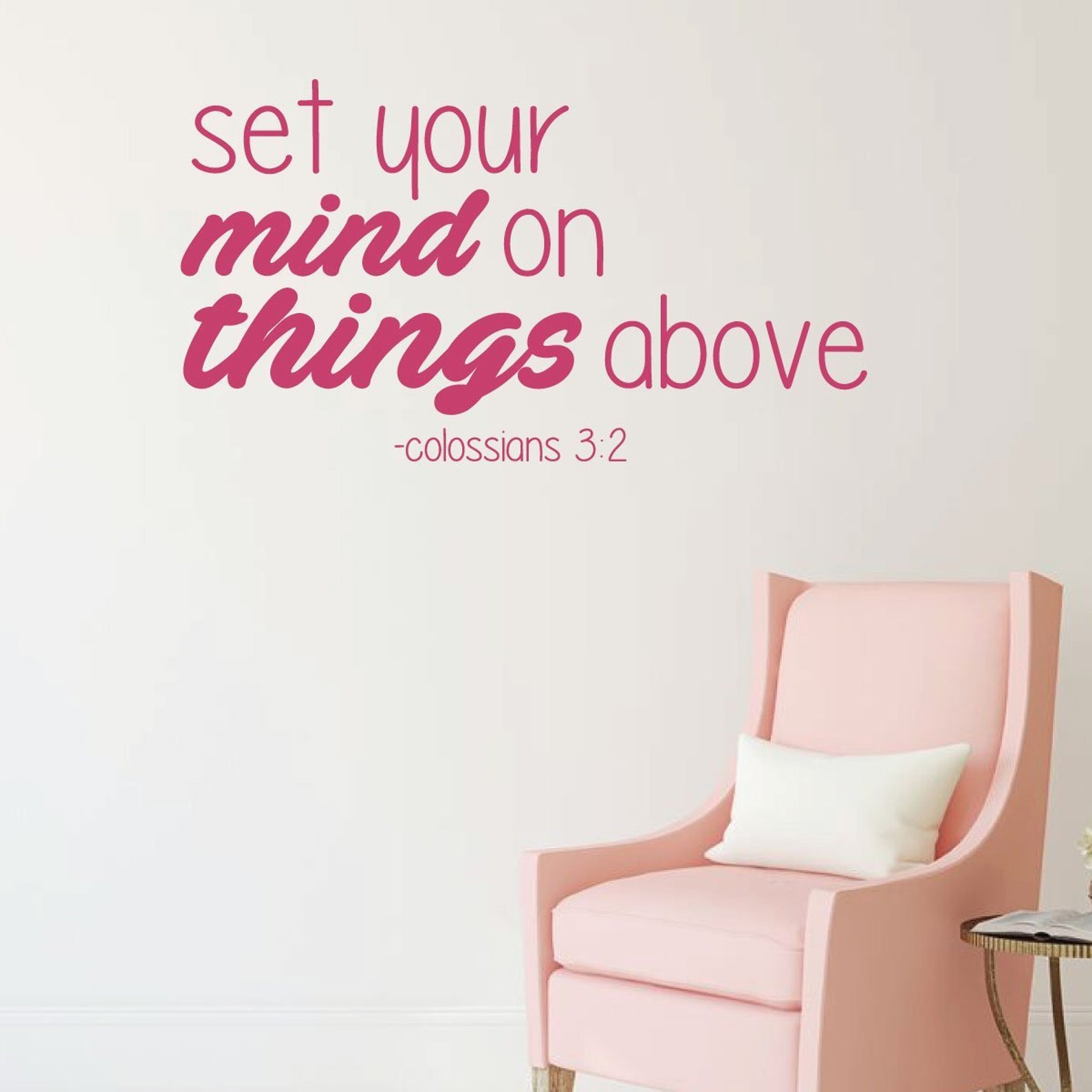 Bible Verse Wall Decal - Set Your Mind on Things Above - Vinyl ...