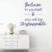 Inspirational Wall Decal Believe in Yourself Motivational Vinyl ...