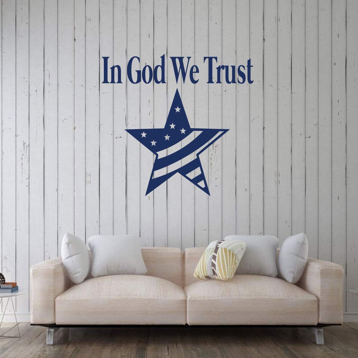 In God We Trust Vinyl Decor Star With USA Flag Silhouette - Etsy