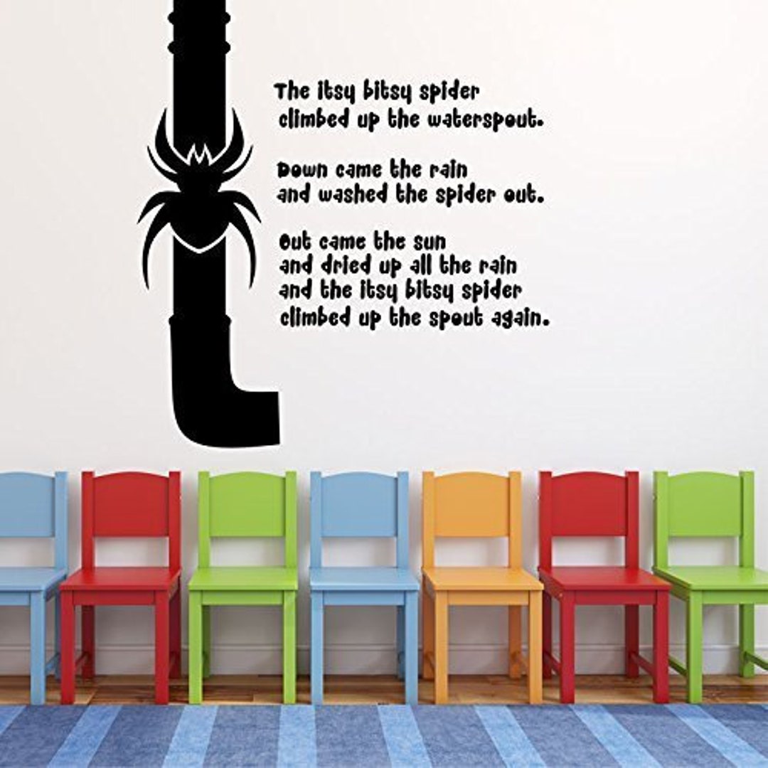 Itsy Bitsy Spider Nursery Rhyme Vinyl Wall Decals, Kids Room Decor - Etsy