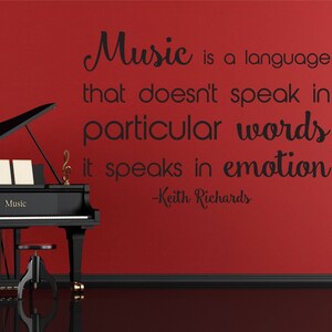 Music Quote Decals - Music is a Language That Doesn't Speak in ...