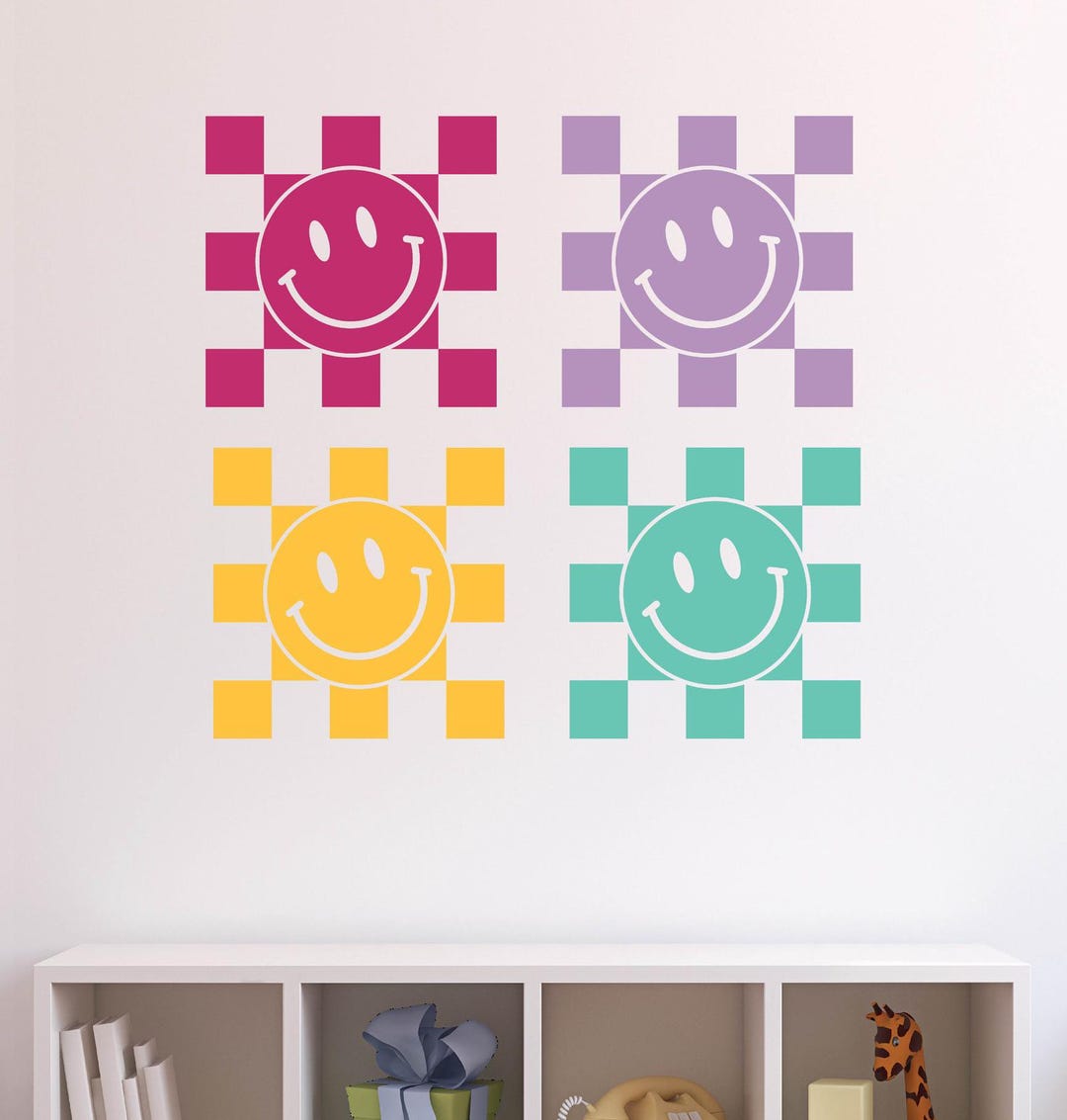 Smiley Checkered Decor | Bedroom Smiley Decor | Classroom Smiley Decor ...