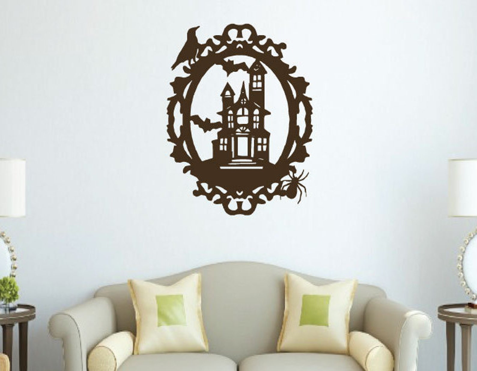 Haunted House Vinyl Decal – Halloween Home Decor - Etsy